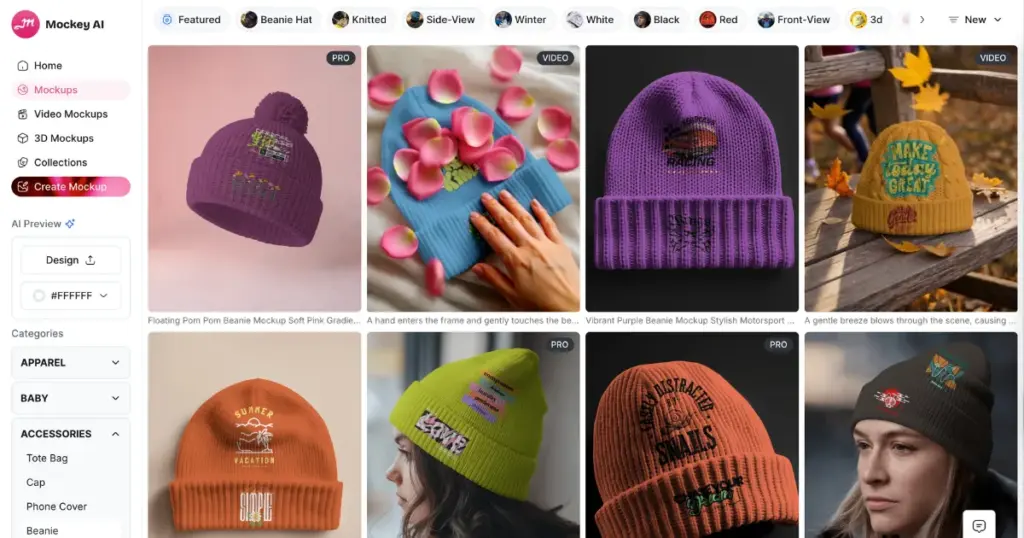 How to Create a Beanie Mockup in Mockey.ai
